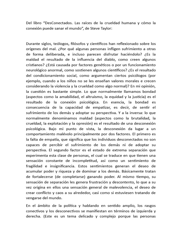 Desconexión y maldad humana | PDF | Mal | Empatía