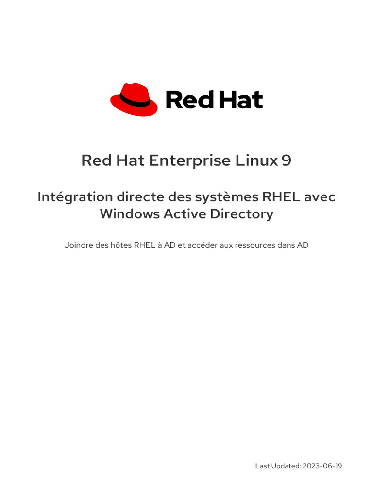 Red Hat Enterprise Linux-9-Integrating Rhel Systems Directly With Windows Active Directory-Fr-Fr ...