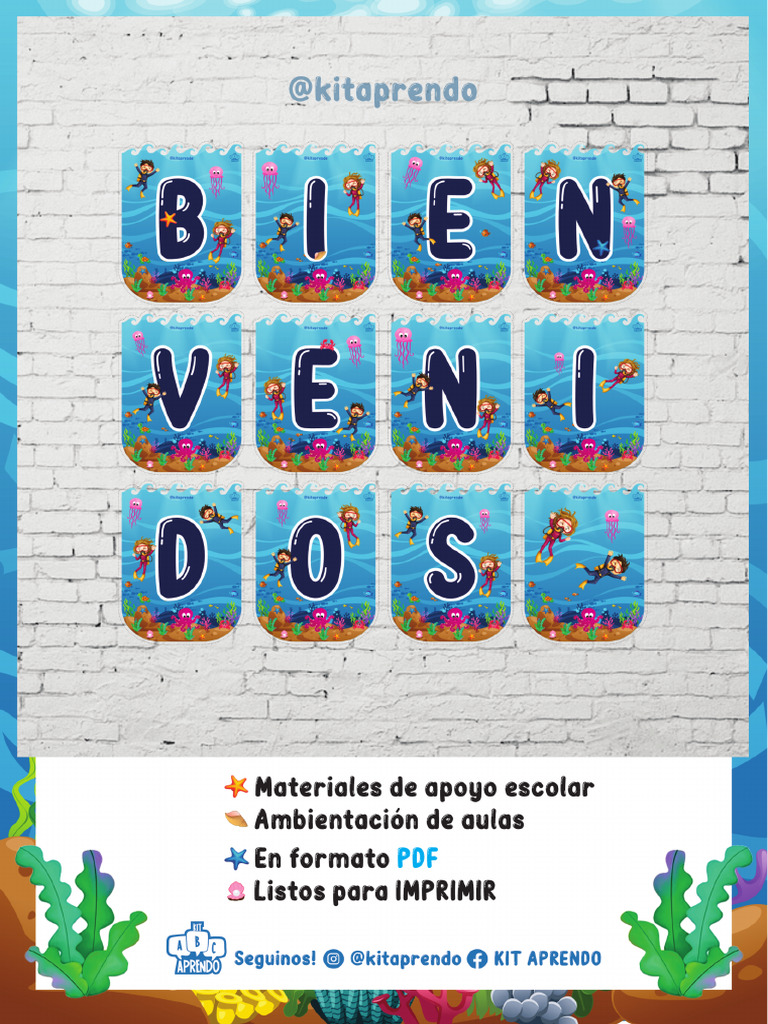 KIT BAJO EL MAR - Banderin Bienvenidos | PDF