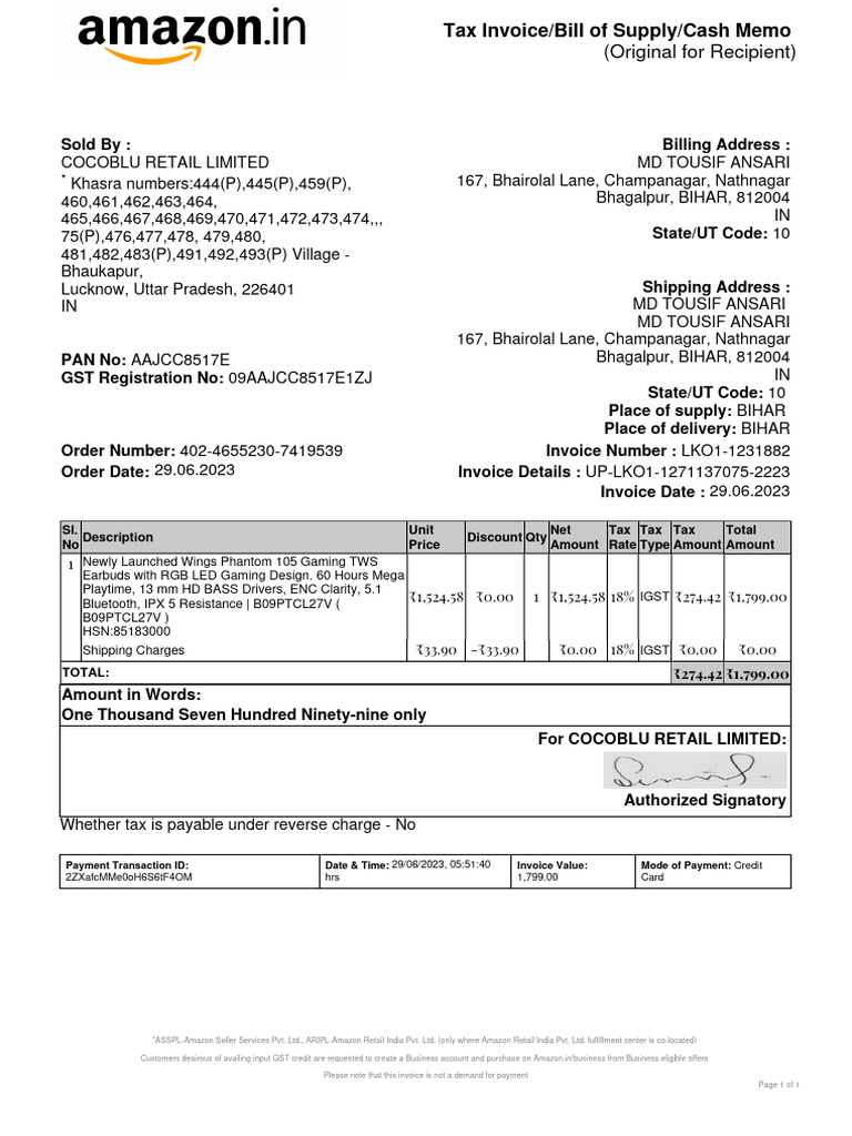Wings Phantom 105 | PDF | Invoice | Market (Economics)
