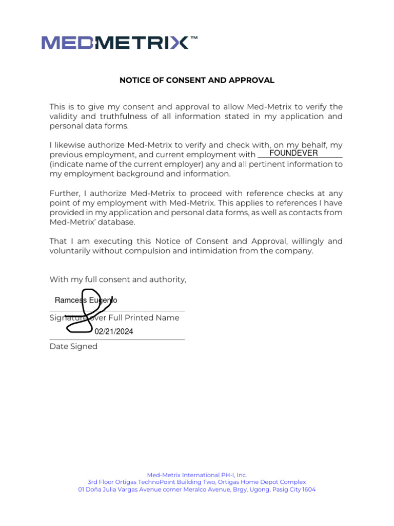 Notice of Consent and Approval Form | PDF | Business | Law