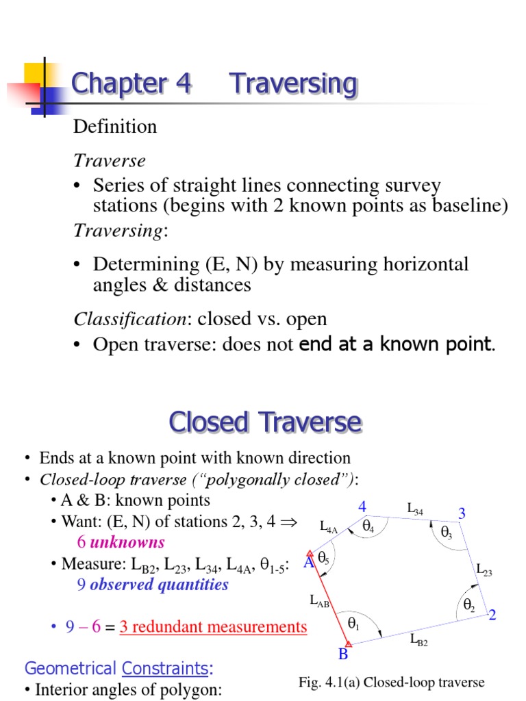 Chapter 4 Traversing: Traverse | PDF | Least Squares | Angle
