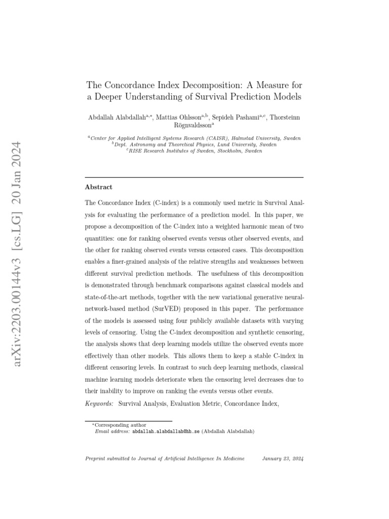 14 The Concordance Index Decomposition A Measure For A Deeper Understanding Of Survival