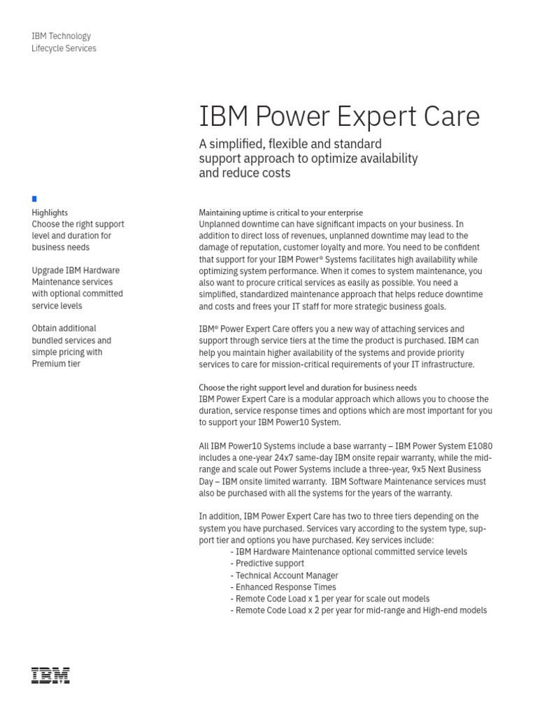 IBM Power Expert Care | PDF | Ibm | Systems Engineering