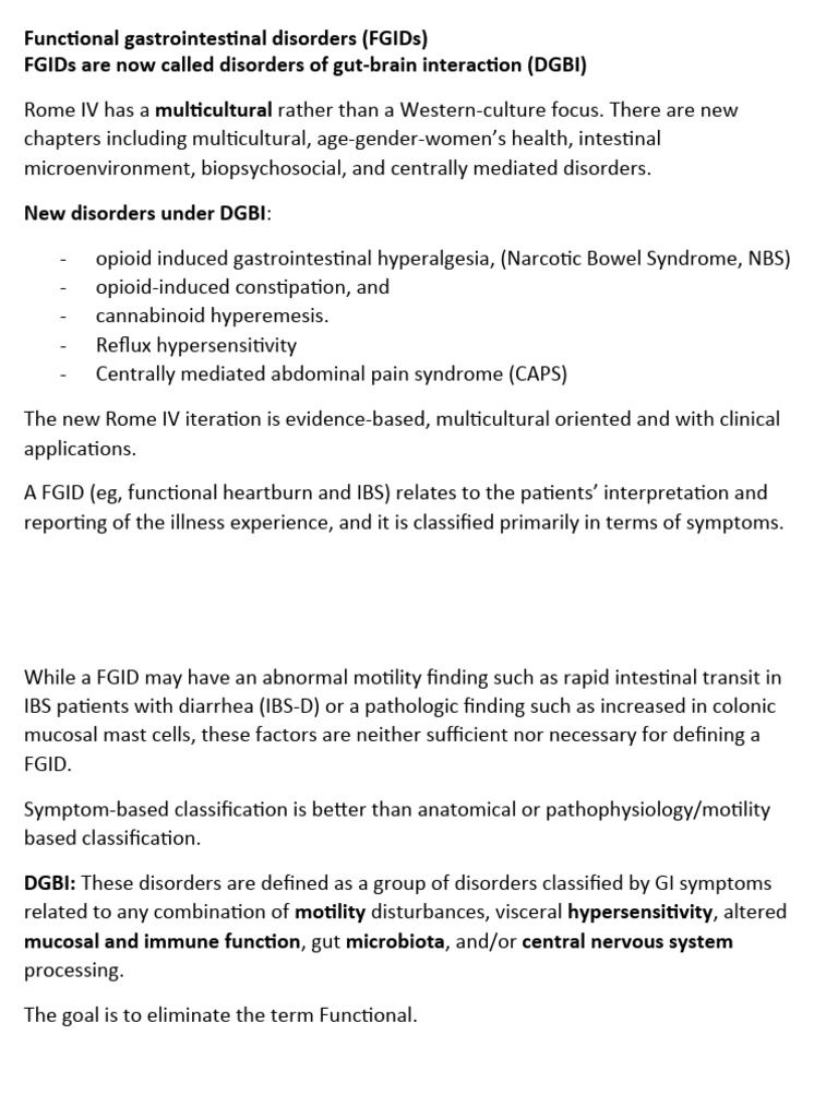 Functional GI Disorder Rome IV | PDF | Irritable Bowel Syndrome ...