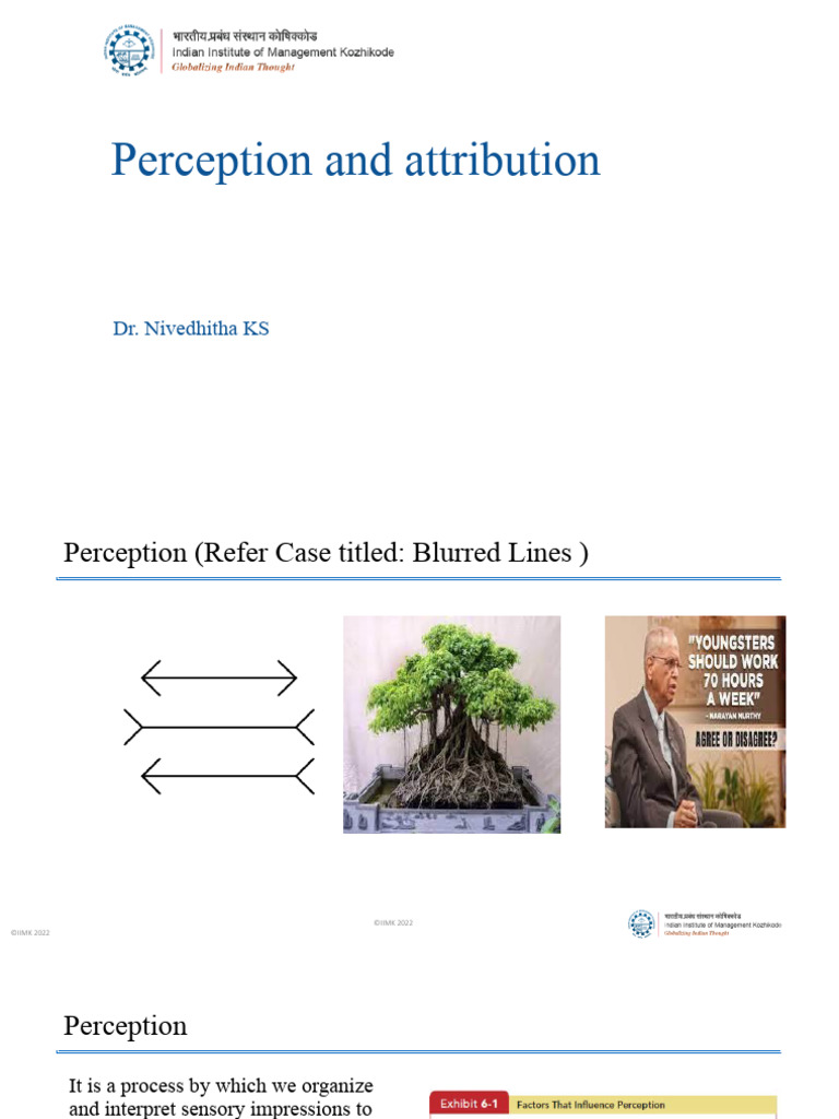 Session1 Perception and Attribution 2024-25 | PDF | Perception ...