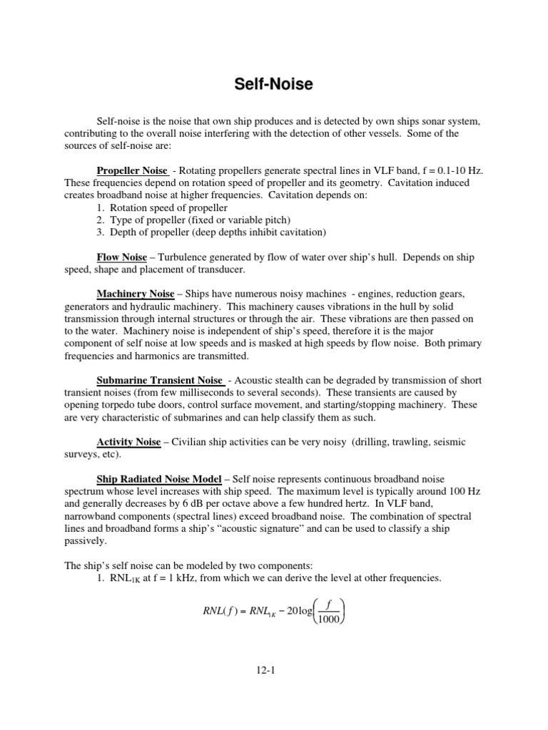 Self Noise | PDF | Sonar | Propeller