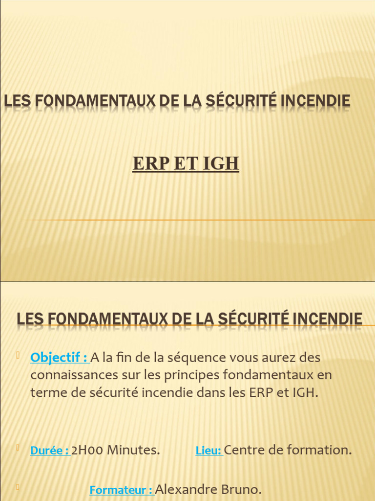 Les Fondamentaux de La Sécurité Incendie | PDF