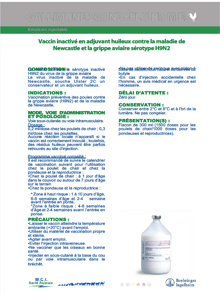 PDF Gallimune 208 ND Flu h9 M e PDF - Compress | PDF
