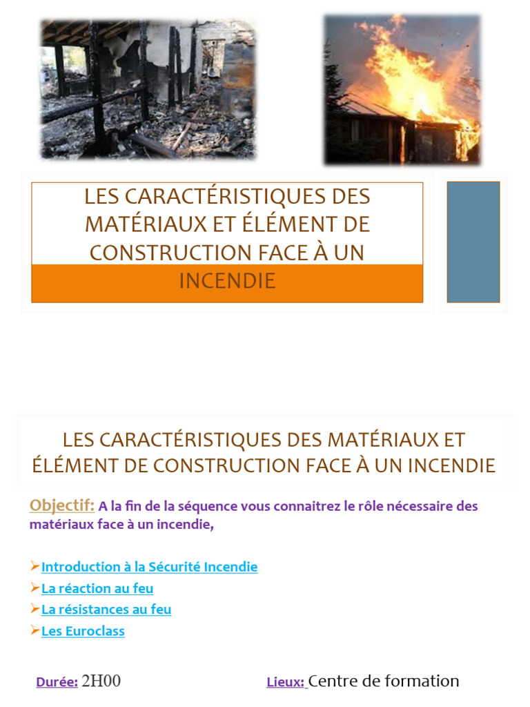 Les Caractéristiques Des Matériaux Et Élément de Construction Face À Un Incendie | PDF | Feu ...