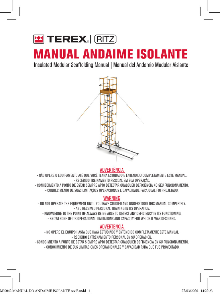 MI0042 MANUAL DO ANDAIME ISOLANTE Rev.b | PDF | Eletricista