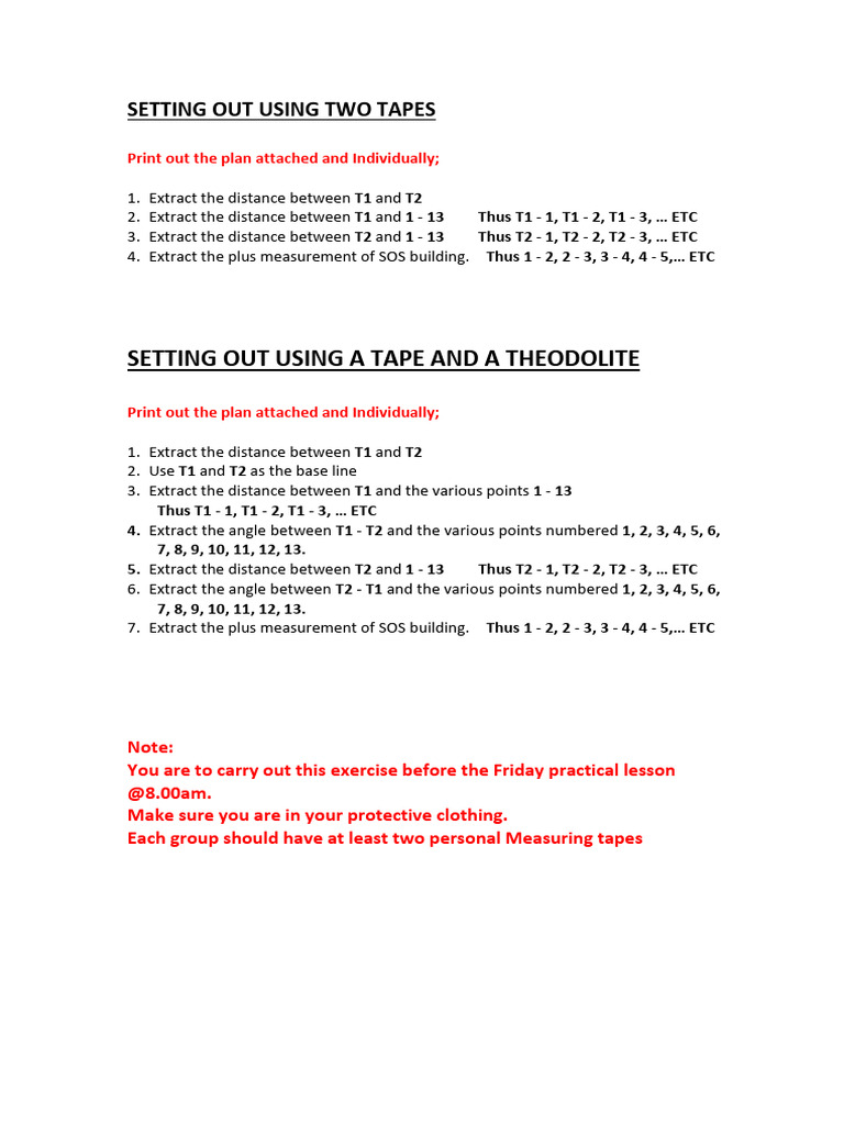 Setting Out | PDF | Science & Mathematics | Technology & Engineering
