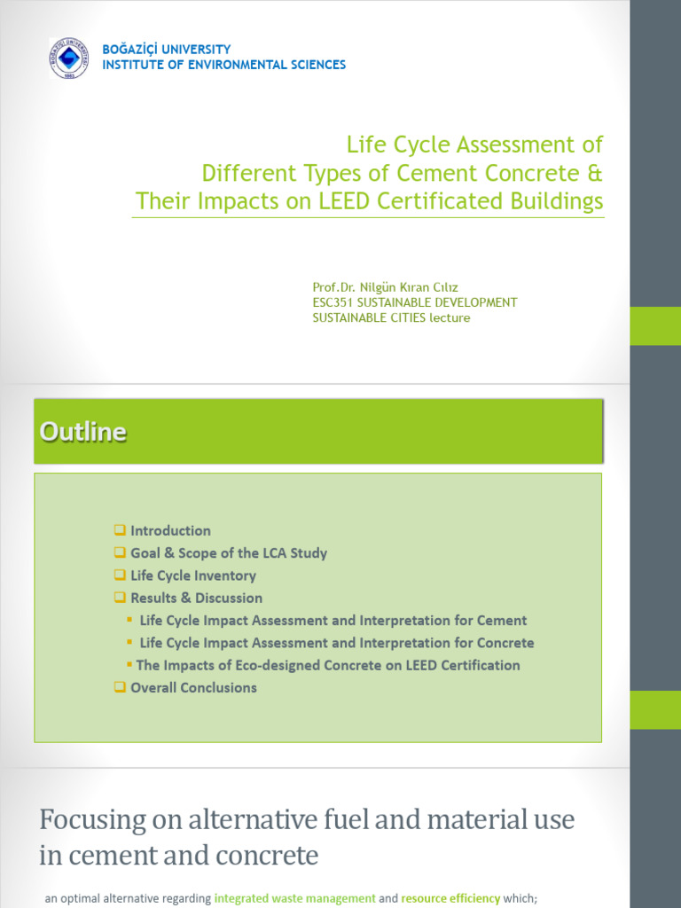 Life Cycle Assessment of Concrete Types | PDF | Life Cycle Assessment ...