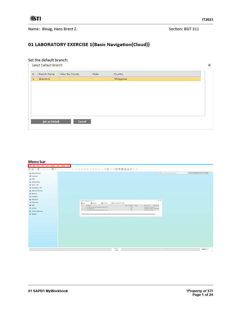 01 SAPB1 MyWorkbook | Download Free PDF | Usability | Computing