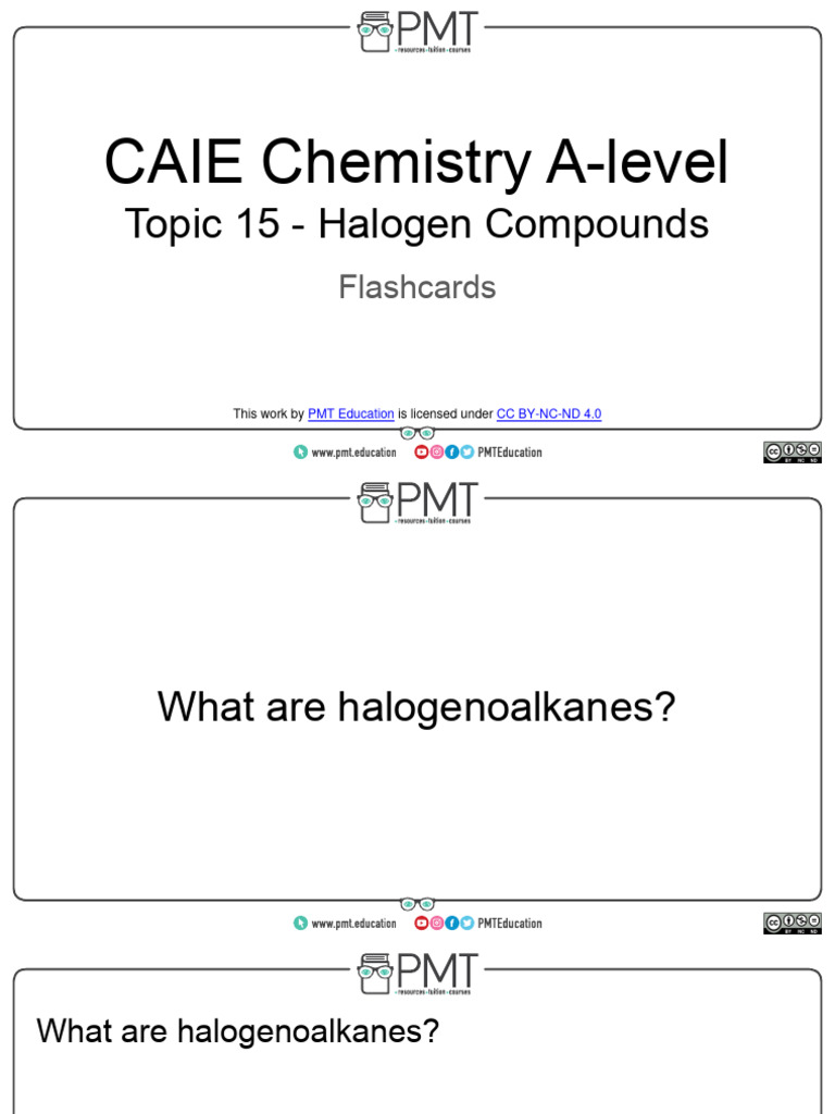 Flashcards - Topic 15 Halogen Compounds - CAIE Chemistry A-Level | PDF ... Flashcards - Topic 15 Halogen Compounds - CAIE Chemistry A-Level | PDF ...