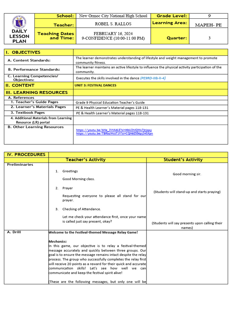 Festival LP Summative Test | PDF | Integrity | Cebu
