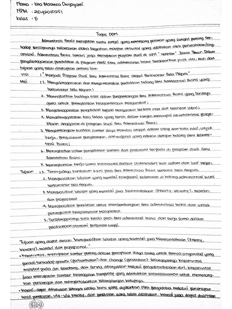 Tugas Mandiri DDM Kelas E | PDF