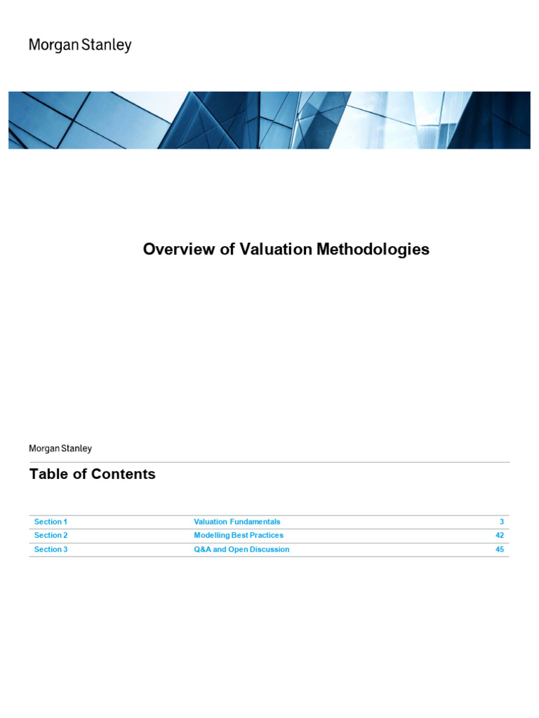 MS Overview of Valuation Methodologies | PDF | Valuation (Finance ... MS Overview of Valuation Methodologies | PDF | Valuation (Finance ...