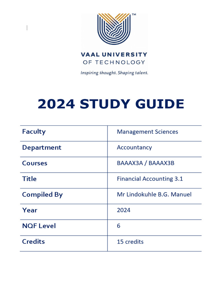 BAAAX3A and BAAAX3B Fin Acc 3 Study Guide - 2024 LBG Manuel | PDF | International Financial ...