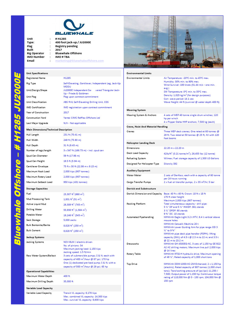 H1285 JU2000E Outline Specification R0 | PDF | Horsepower | Pump