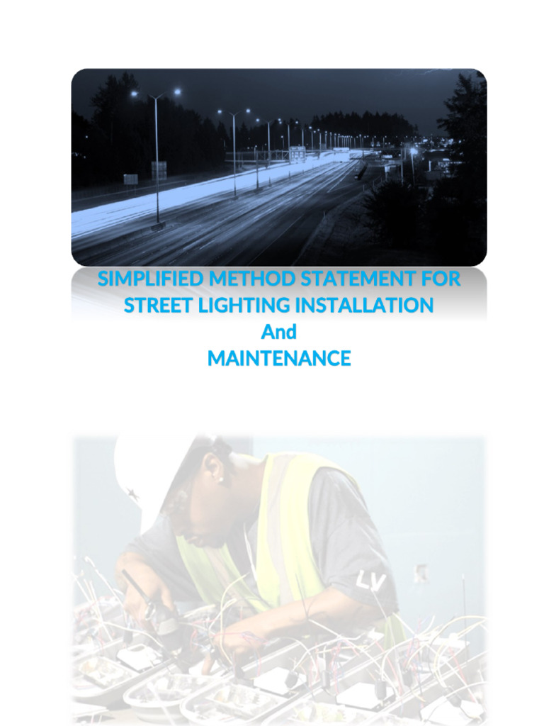Method Statement For Street Lighting Installation | PDF