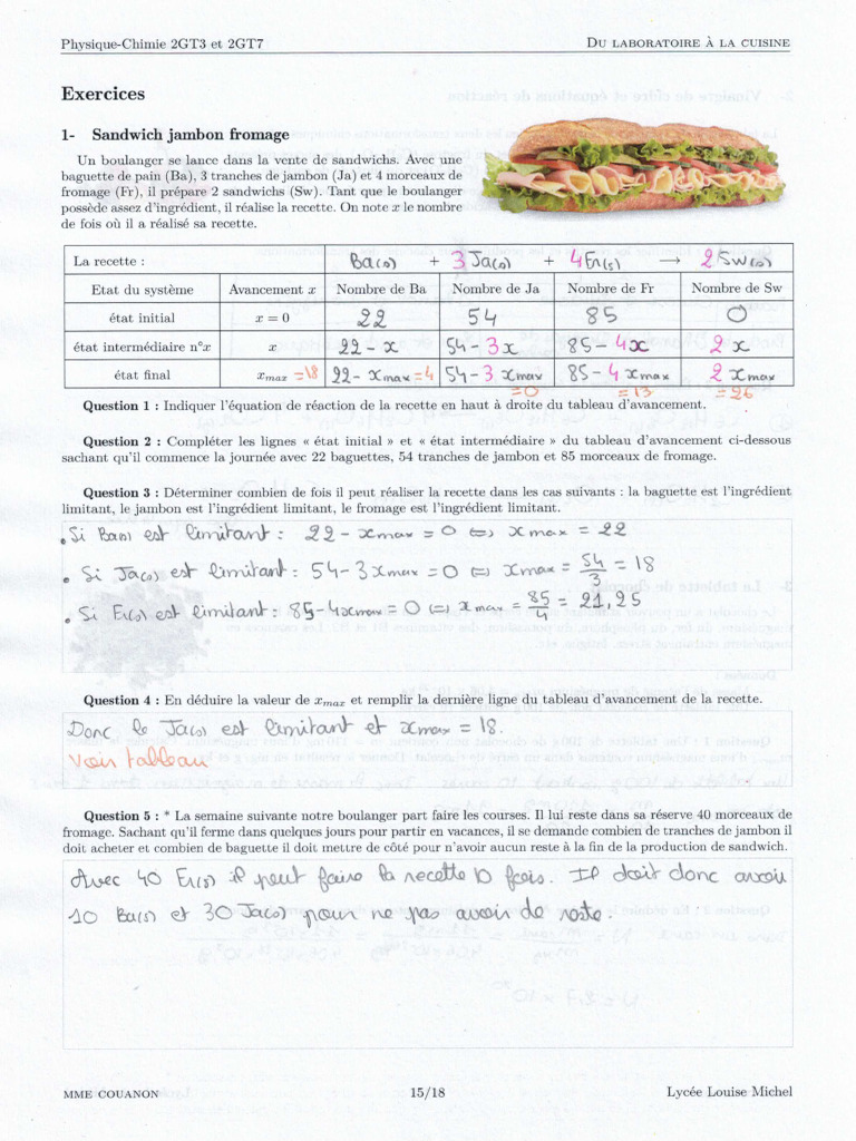 Correction Exercice Cuisine | PDF