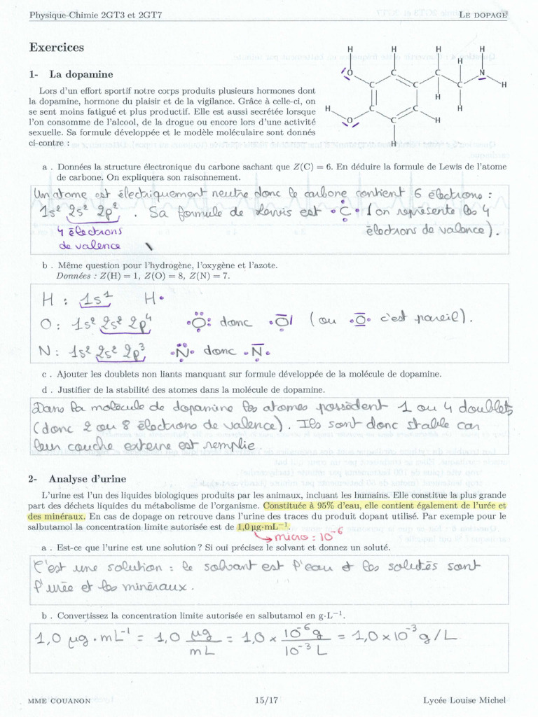 Correction Exercice Sur Le Dopage | PDF