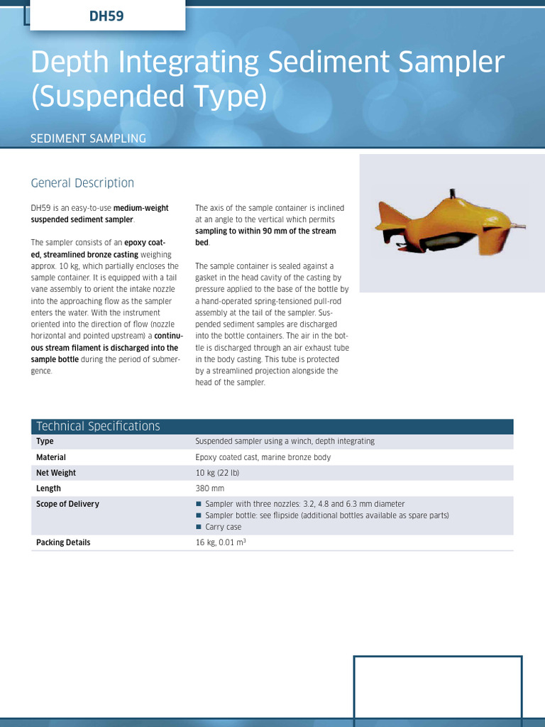 Depth Integrating Sediment Sampler DH59 | PDF | Mechanical Engineering ...