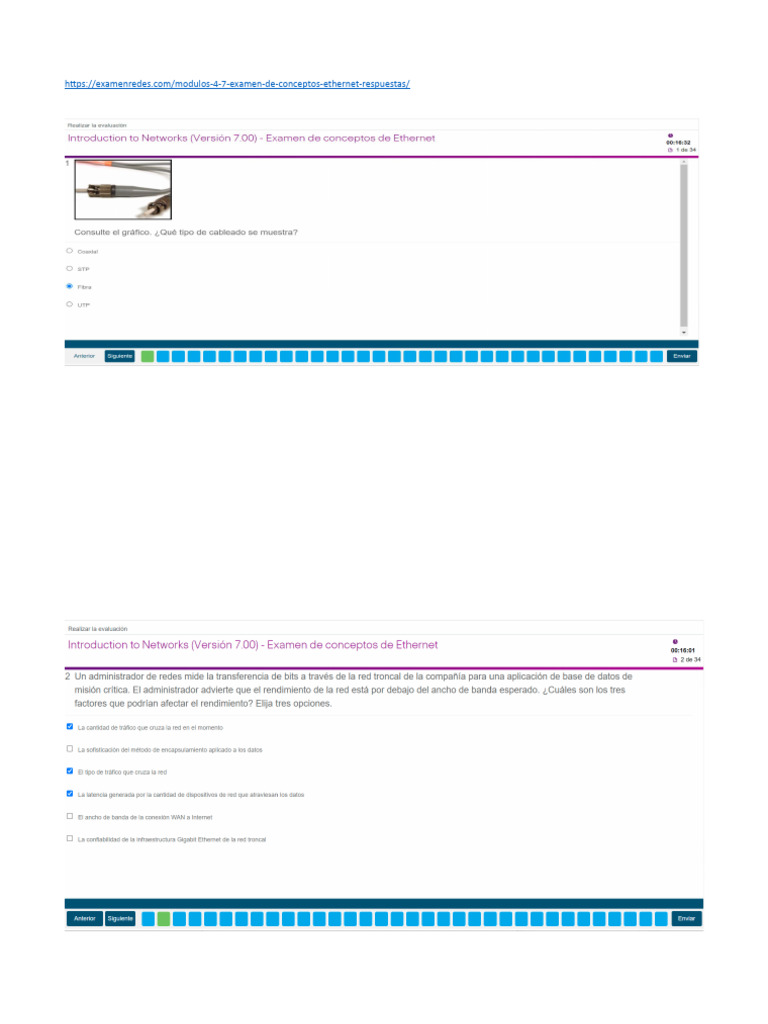 Modulos 4 - 7 Examen de Conceptos Ethernet | PDF