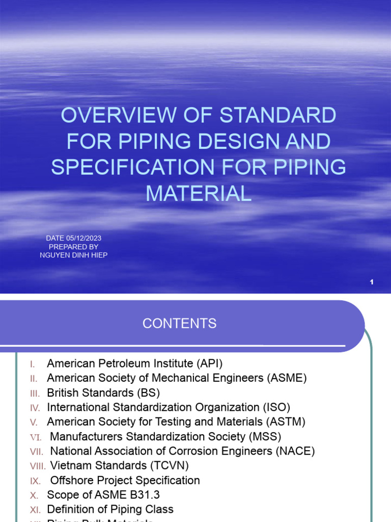 Piping Standard and Specification For Piping Material Presentation ...