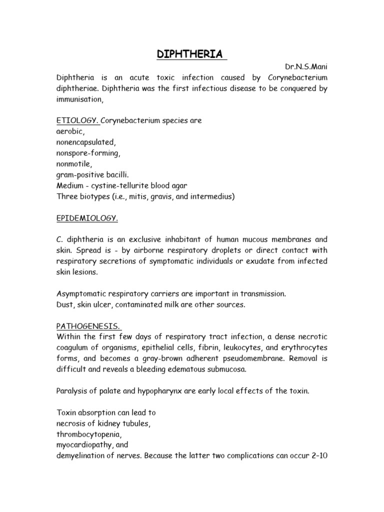 Diphtheria | PDF | Diseases And Disorders | Medicine