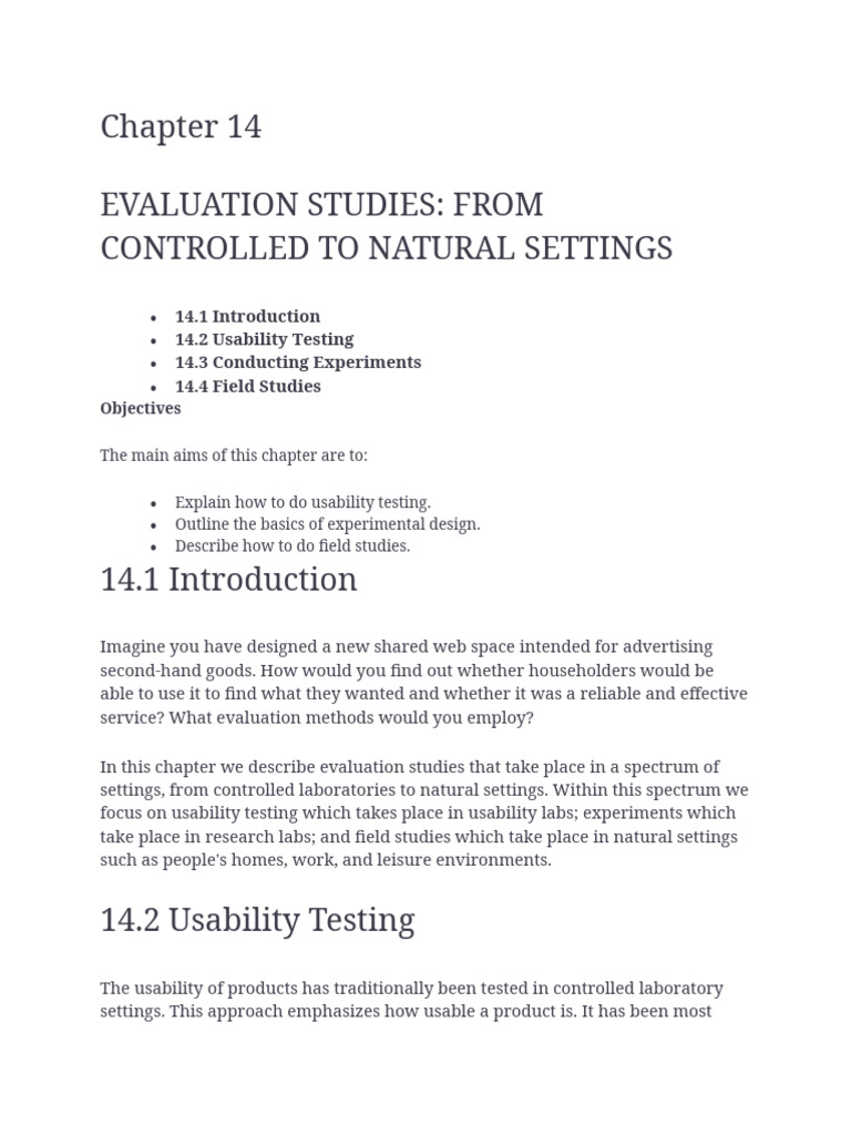 Chapter 14 | PDF | Usability | Hypothesis
