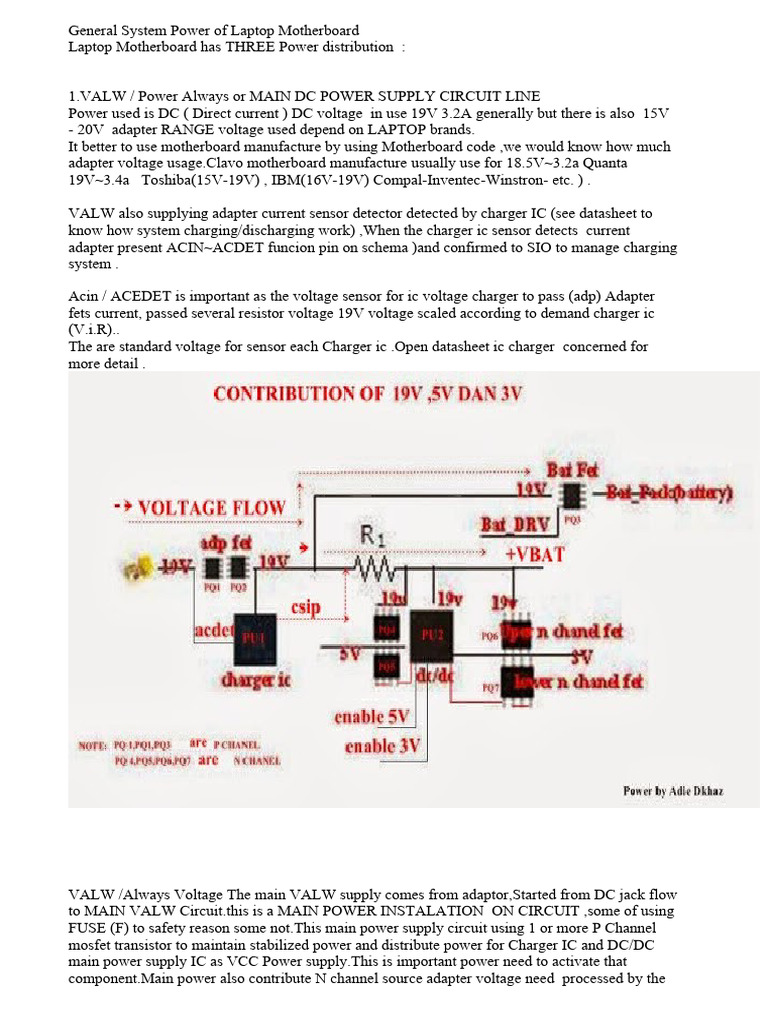 Laptop Motherboard Power Distribution | PDF | Field Effect Transistor | Power Supply