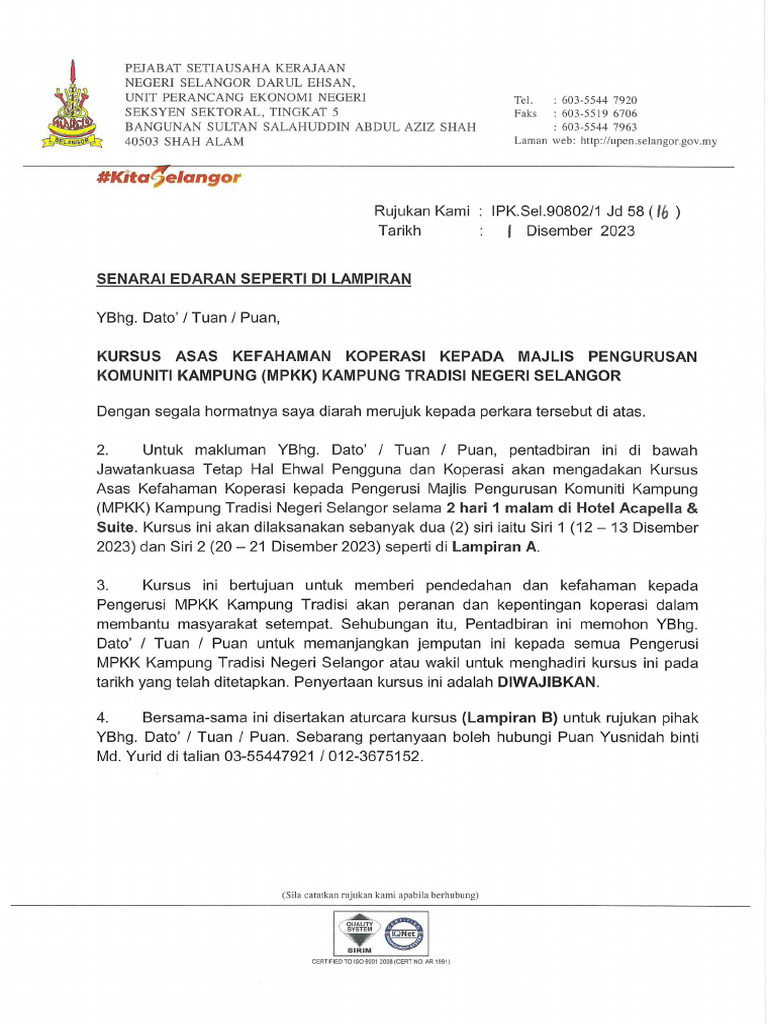 Jemputan Kursus SKM | PDF