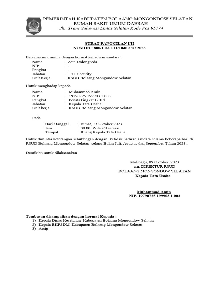 Surat Panggilan | PDF