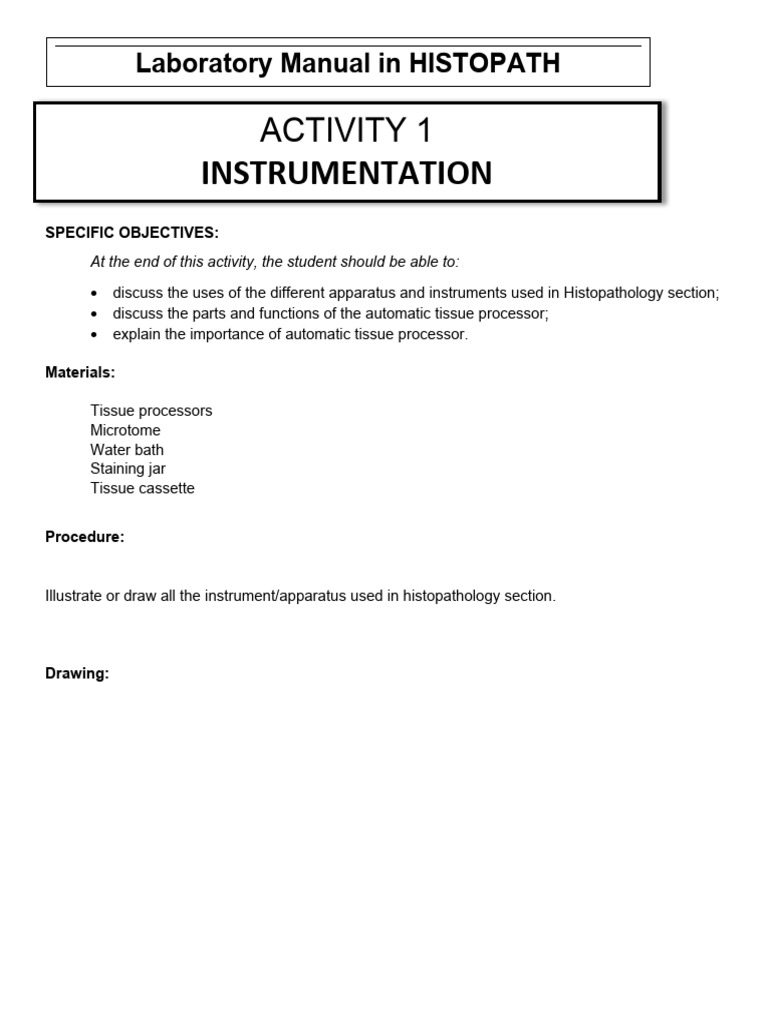 Histopath Manual-Activity 1 | PDF