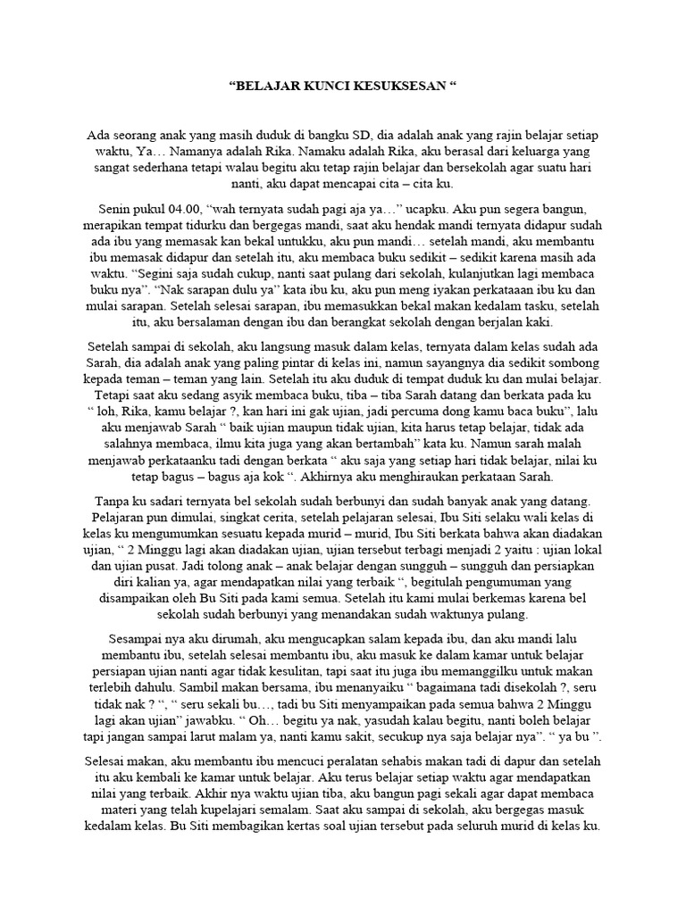 Belajar Kunci Kesuksesan I Gusti Ayu Reisha Kadita 5B | PDF