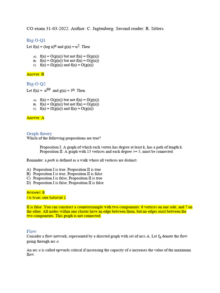 Exam CO March 2022 Final | PDF | Vertex (Graph Theory) | Combinatorics