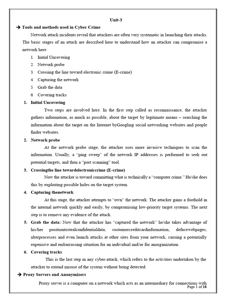 Cyber Security Unit 3 Pdf Proxy Server Computer Virus
