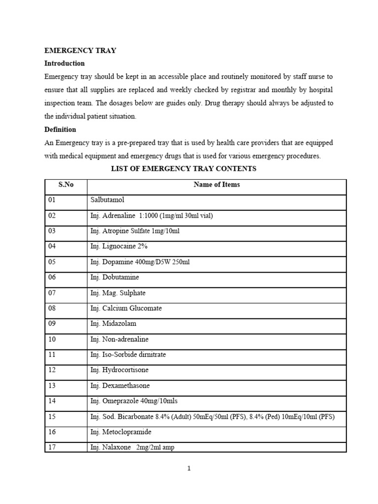Emergency Tray Pesentation | PDF | Intravenous Therapy | Opioid