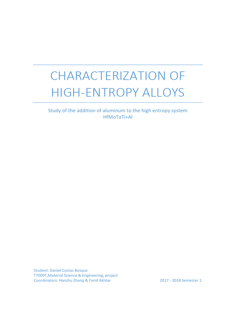 High-Entropy Alloys: HfMoTaTiAl Study | PDF | Sintering | Entropy