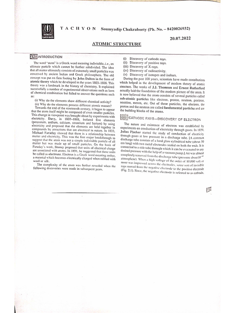 Atomic Structure | PDF