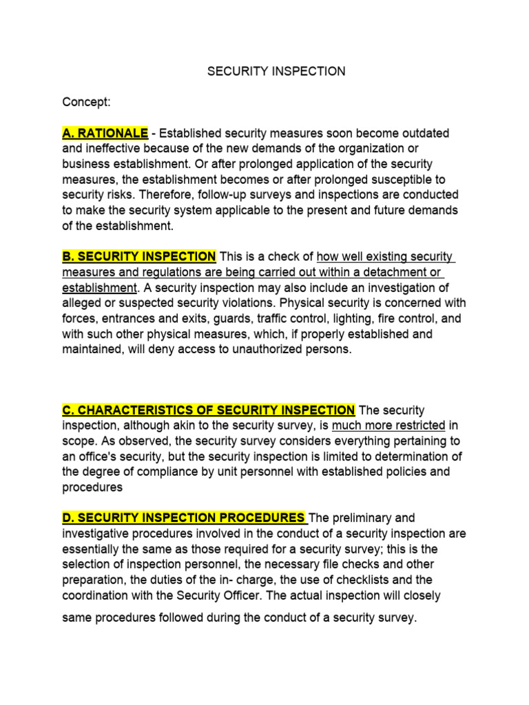 Lea3 Security-Inspection | PDF | Securities | Security Guard