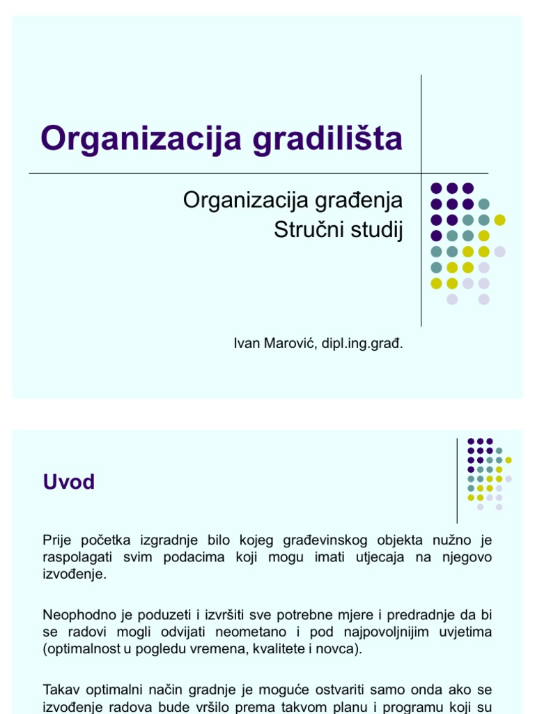 Organizacija Gradilista | PDF