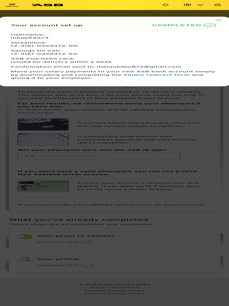 Complete Your ASB Account Setup | PDF | Business