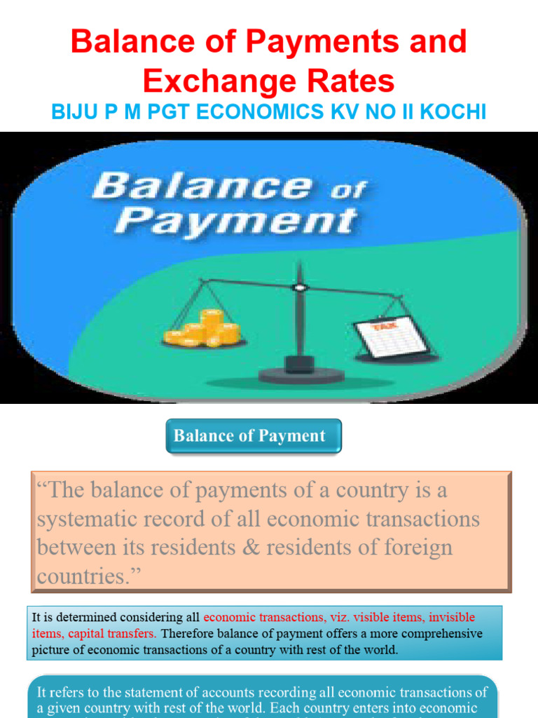 CH 6 Balance of Payment Exchange Rate | PDF | Balance Of Payments ...