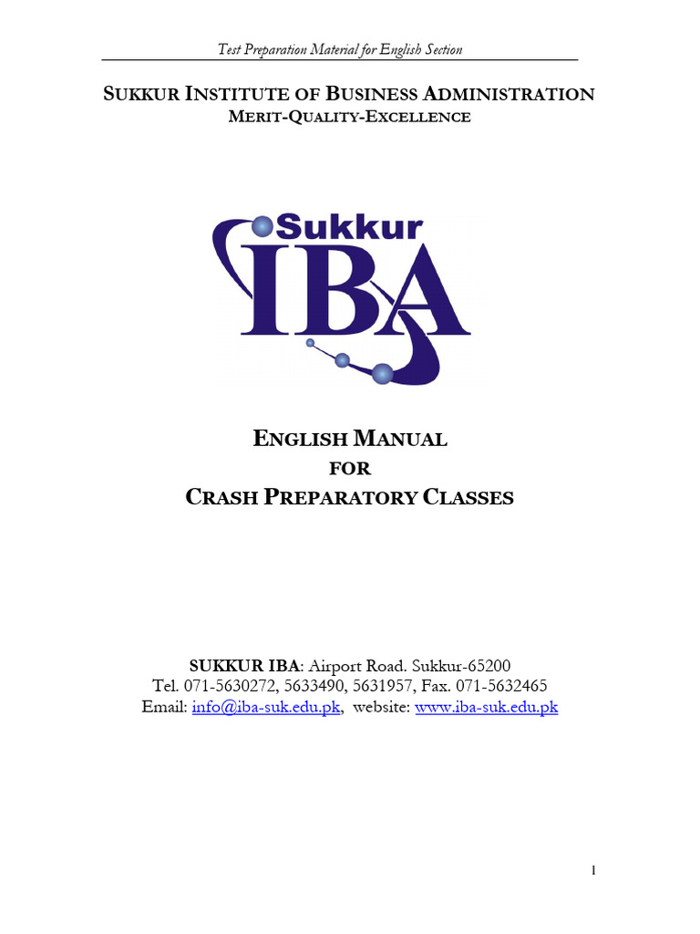 English Manual - Crash Program-1 | Download Free PDF | Grammatical ...