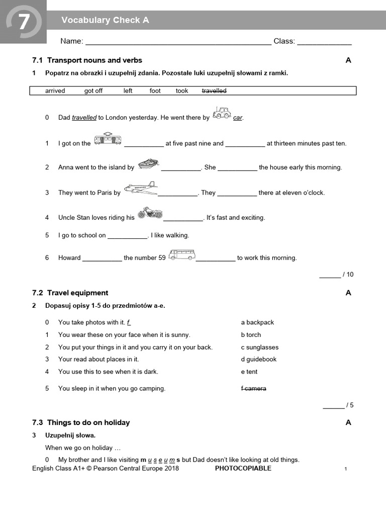 EC_A1P - Vocabulary check 7A | PDF | Languages | Foreign Language Studies