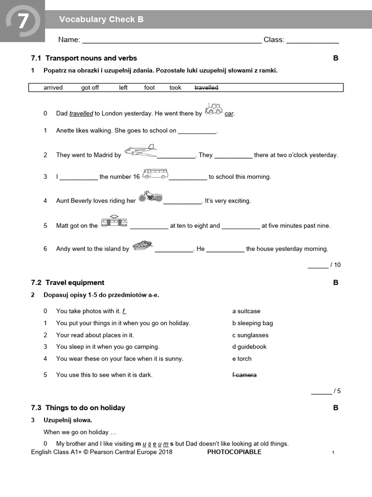 EC - A1P - Vocabulary Check 7B | Download Free PDF | Linguistic ...