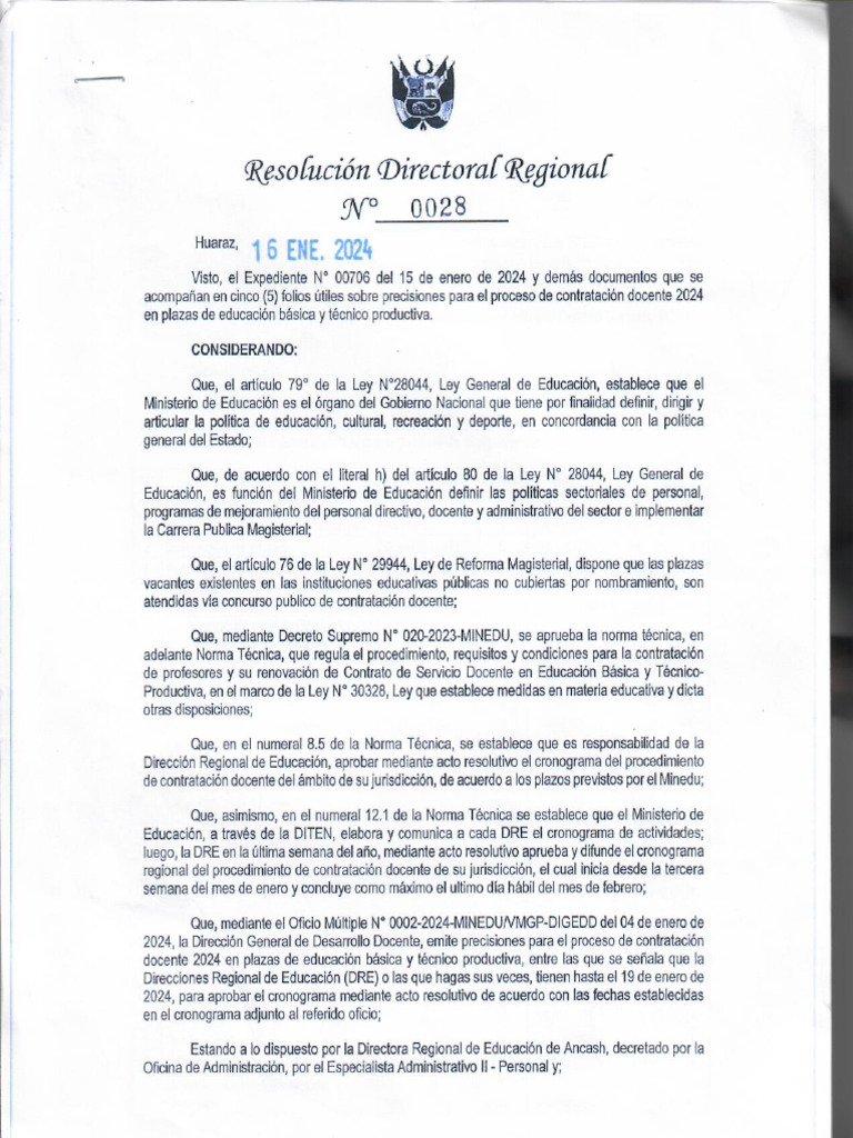 Modelo de Escrito para Resoluciones | PDF